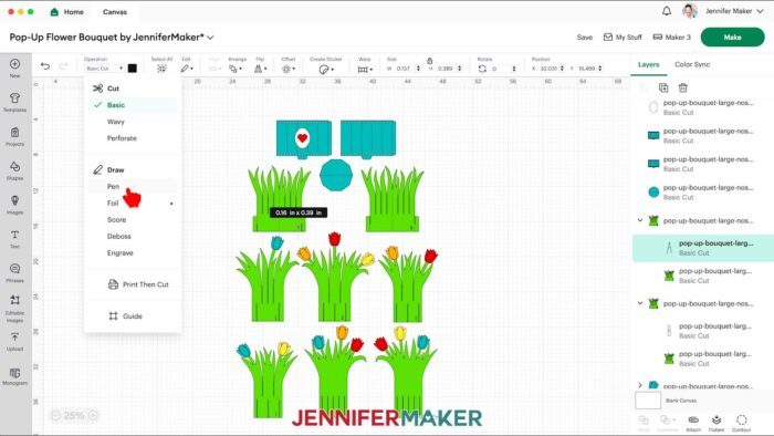 3D Pop-Up Flower Bouquet - Jennifer Maker