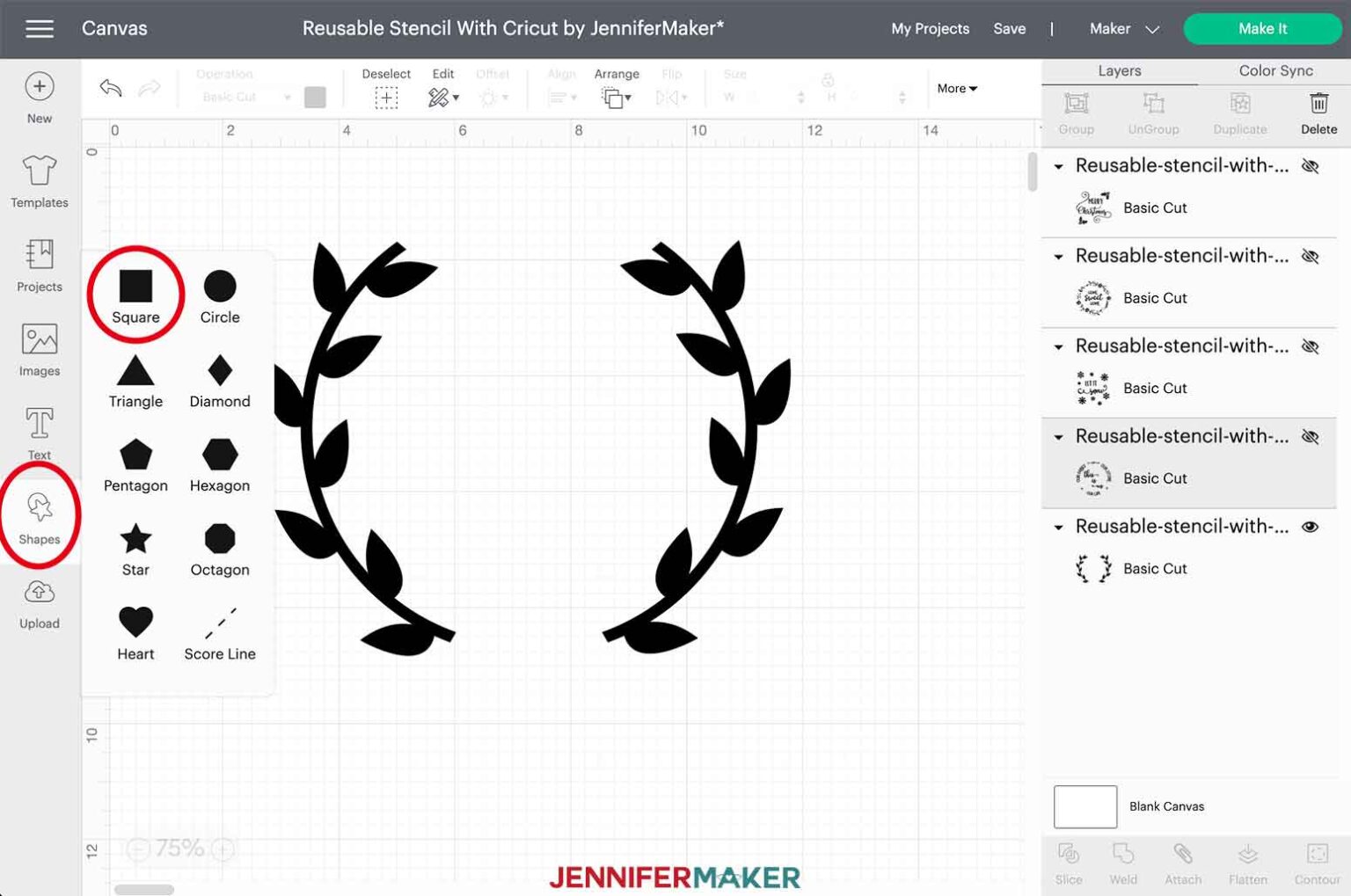 How to Make a Reusable Stencil with Cricut - Jennifer Maker