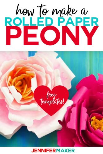 Rolled Paper Peony Flower Tutorial - Free Template! - Jennifer Maker