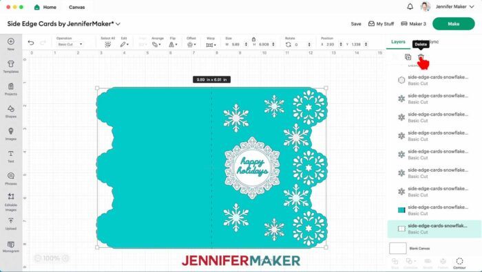 Easy Side Edge Cards With Cricut: New Designs To Make! - Jennifer Maker