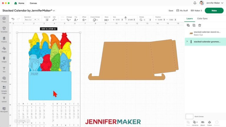 Free Stacked Calendar SVG Designs: Gnomes & Flowers! - Jennifer Maker