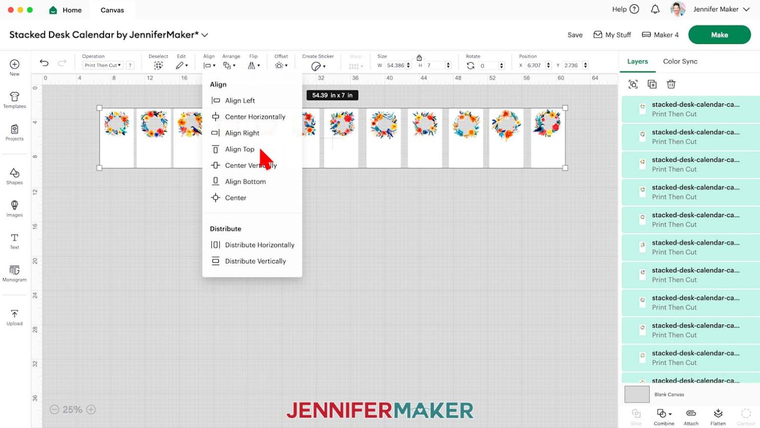 Make a Standing Stacked Desk Calendar for Any Year - Jennifer Maker