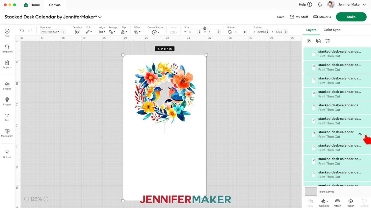 Make a Standing Stacked Desk Calendar for Any Year - Jennifer Maker