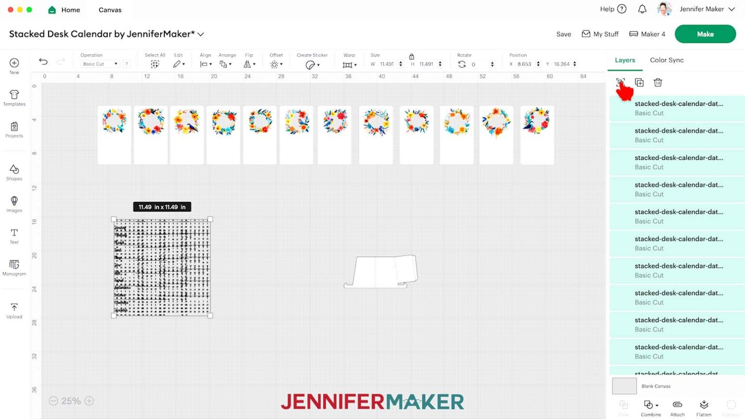 Make a Standing Stacked Desk Calendar for Any Year - Jennifer Maker