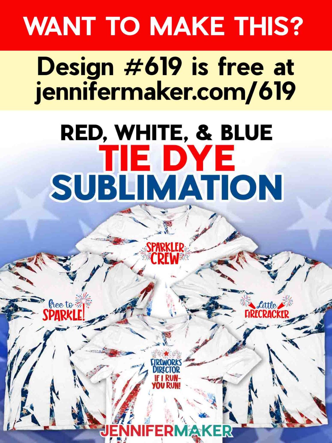 DIY Red, White, and Blue Tie Dye Shirts - with Sublimation! - Jennifer ...