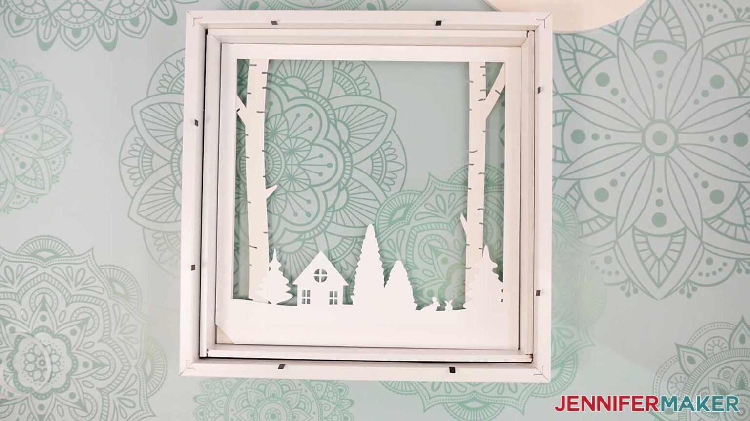 How to Make a 3D Christmas Village Shadow Box with Lights - Jennifer Maker