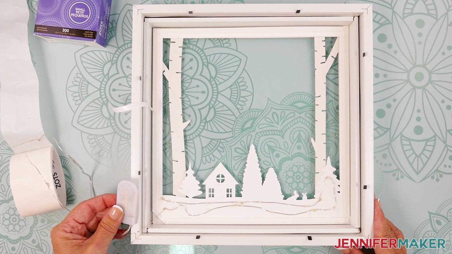 Village Shadow Box With Lights - Jennifer Maker