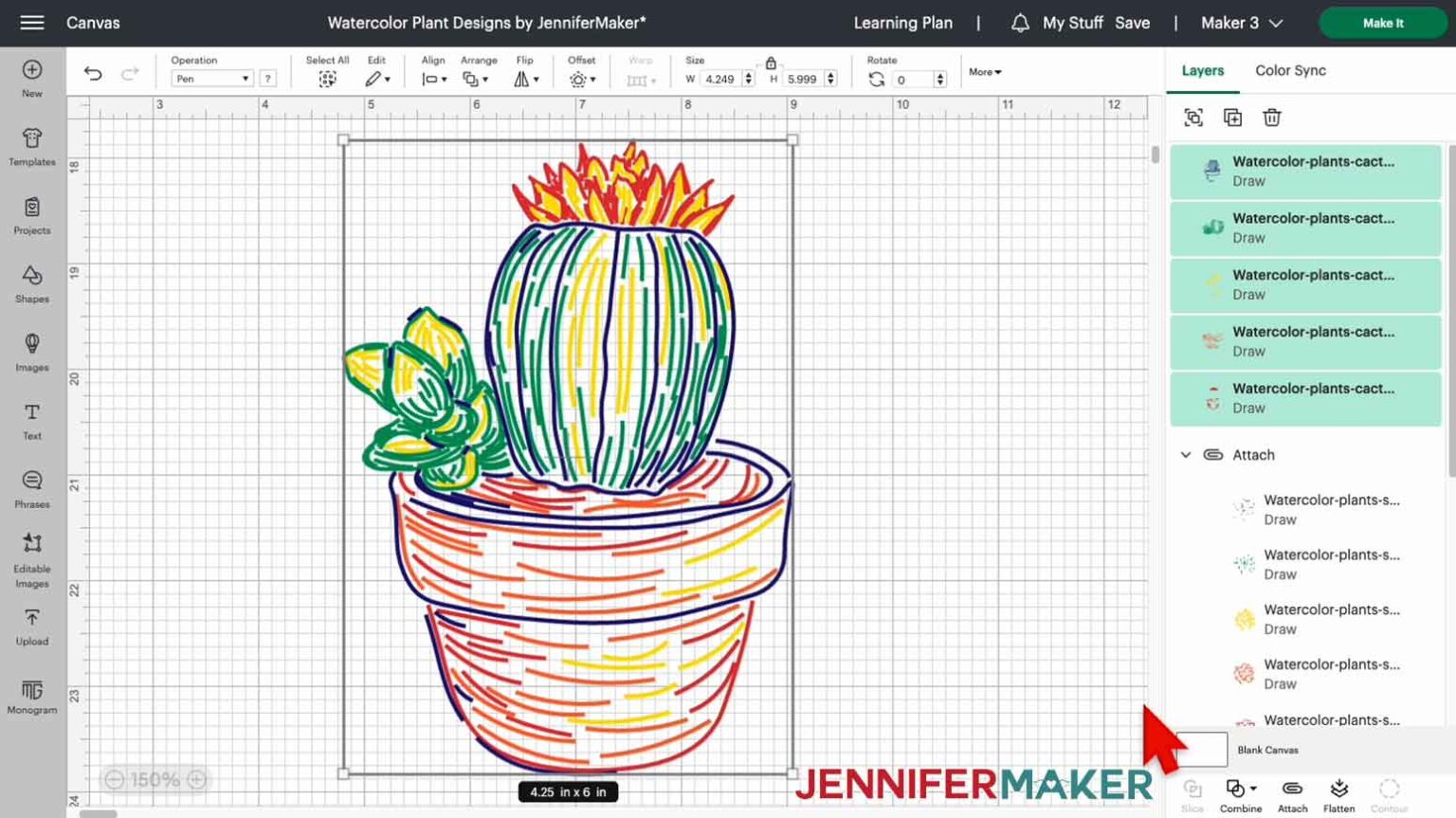 How to Paint Watercolor Plants … With a Cricut! - Jennifer Maker