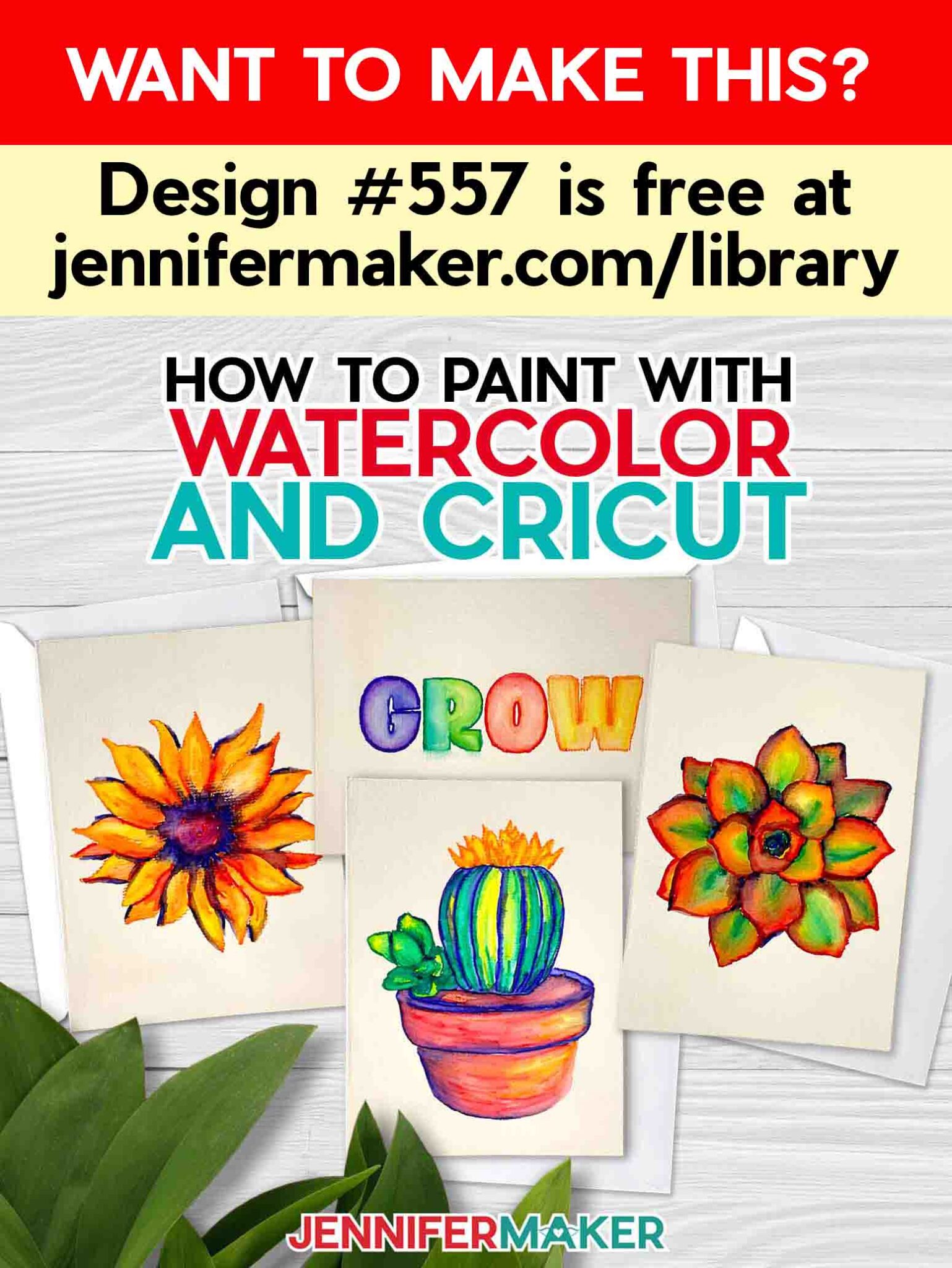 How to Paint Watercolor Plants … With a Cricut! - Jennifer Maker